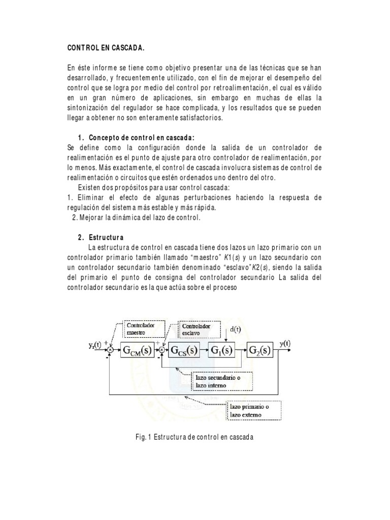 Control Cascada | PDF | Realimentación | Sistema de control
