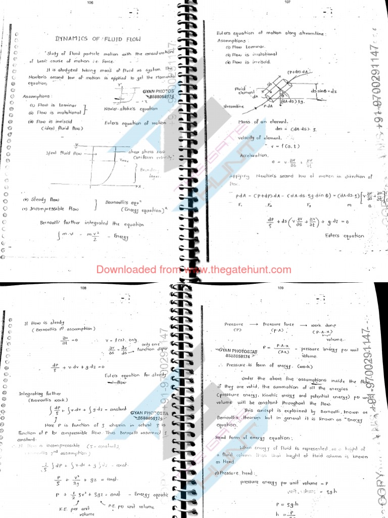Fluid Mechanics Part-2 Made Easy GATE Handwritten Classroom Notes | PDF