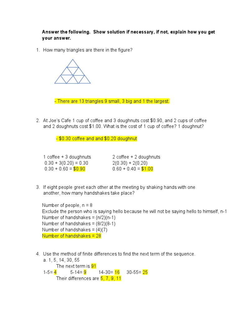 Problem Solving Exam | Download Free PDF | Arithmetic | Mathematics