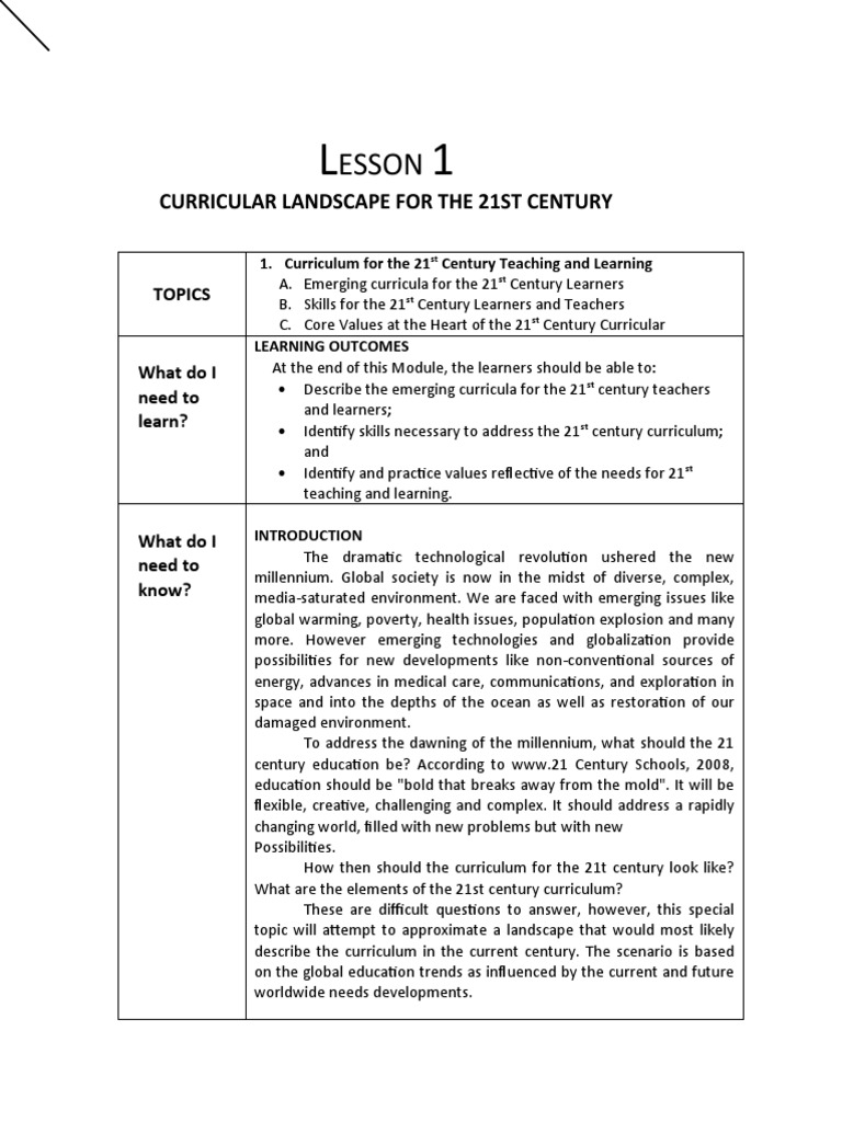 L1 5 Benlac | PDF | Curriculum | Teachers