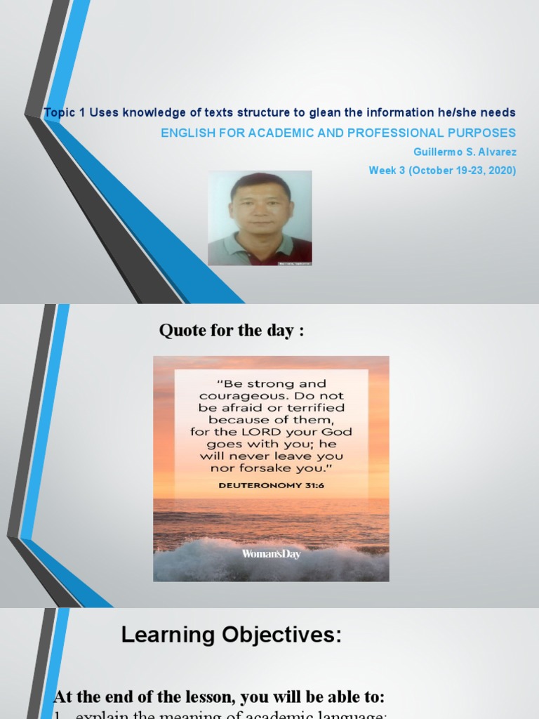 Eapp Lesson 3 Week 3 | PDF | Snow | Cognition