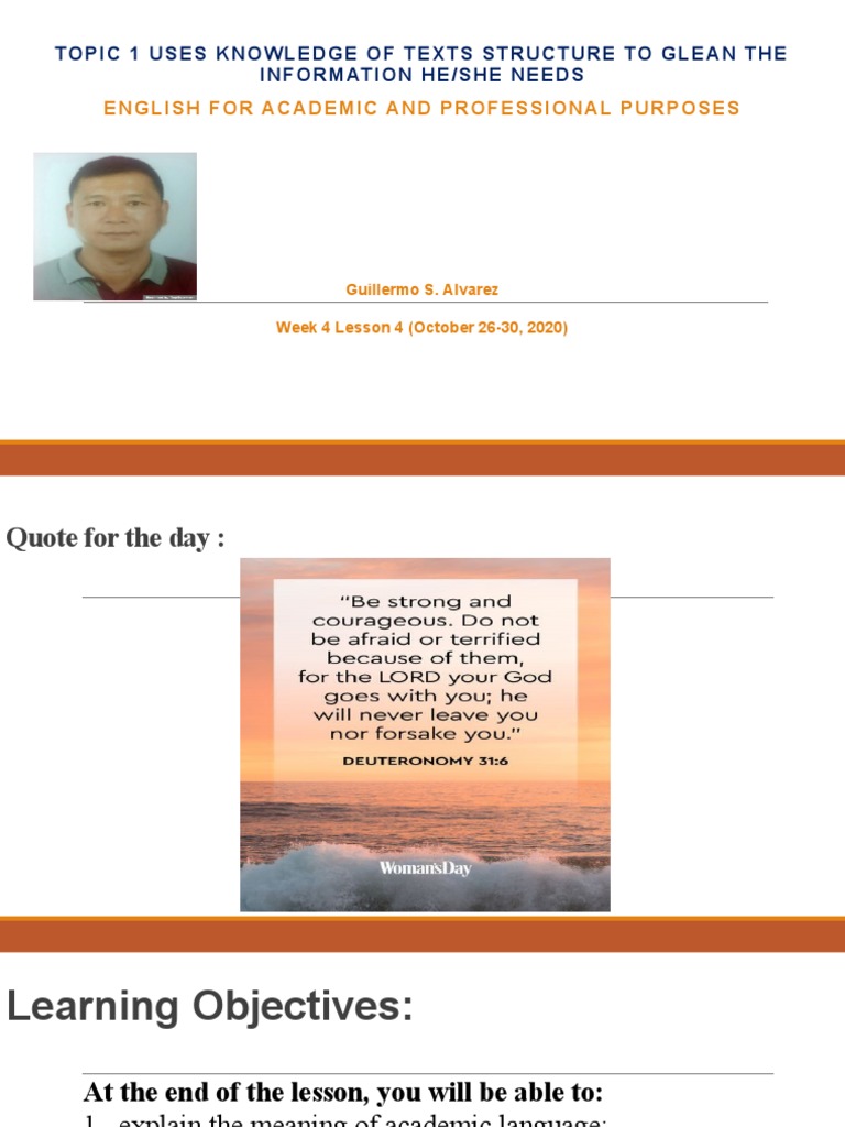 Eapp Lesson 4 Week 4 | PDF | Snow | Cognition