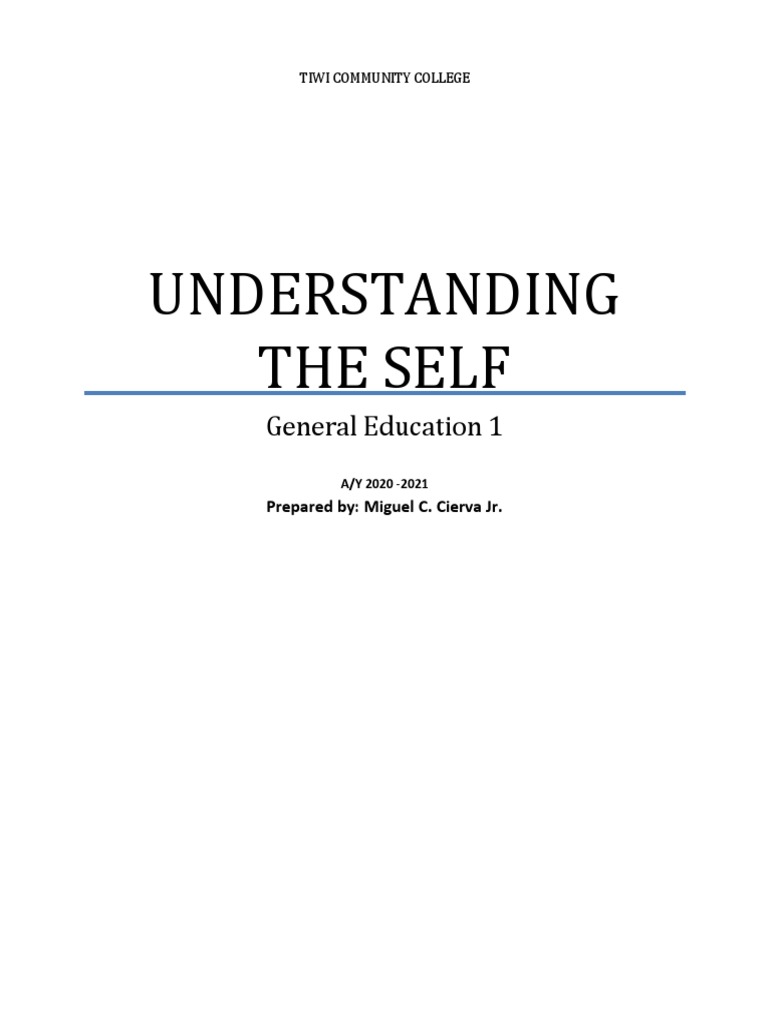 Module Understanding The Self | PDF | Philosophy Of Self | Soul