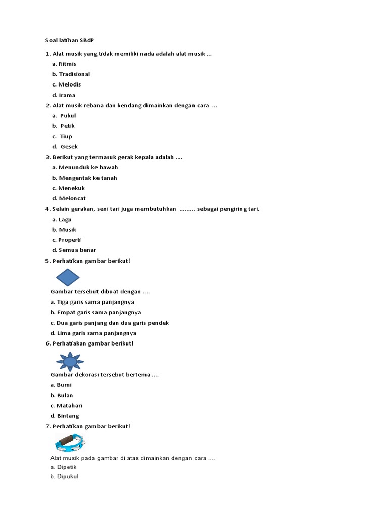 Soal Latihan SBDP | PDF
