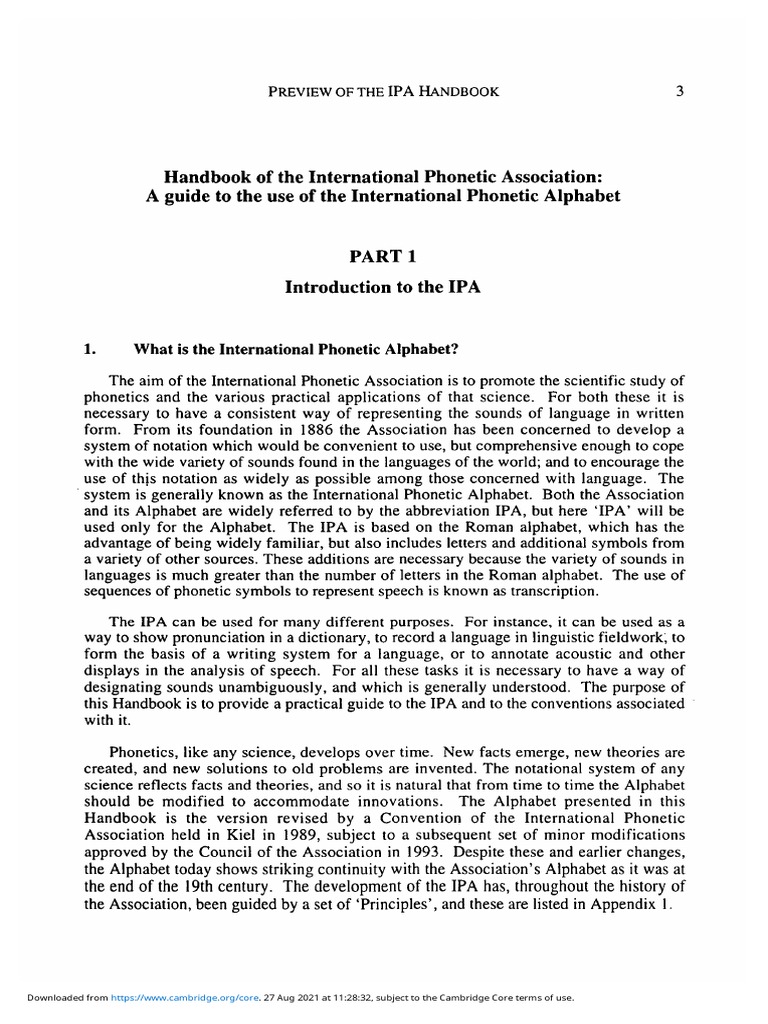 Introduction to IPA Handbook | PDF | Tone (Linguistics) | Consonant