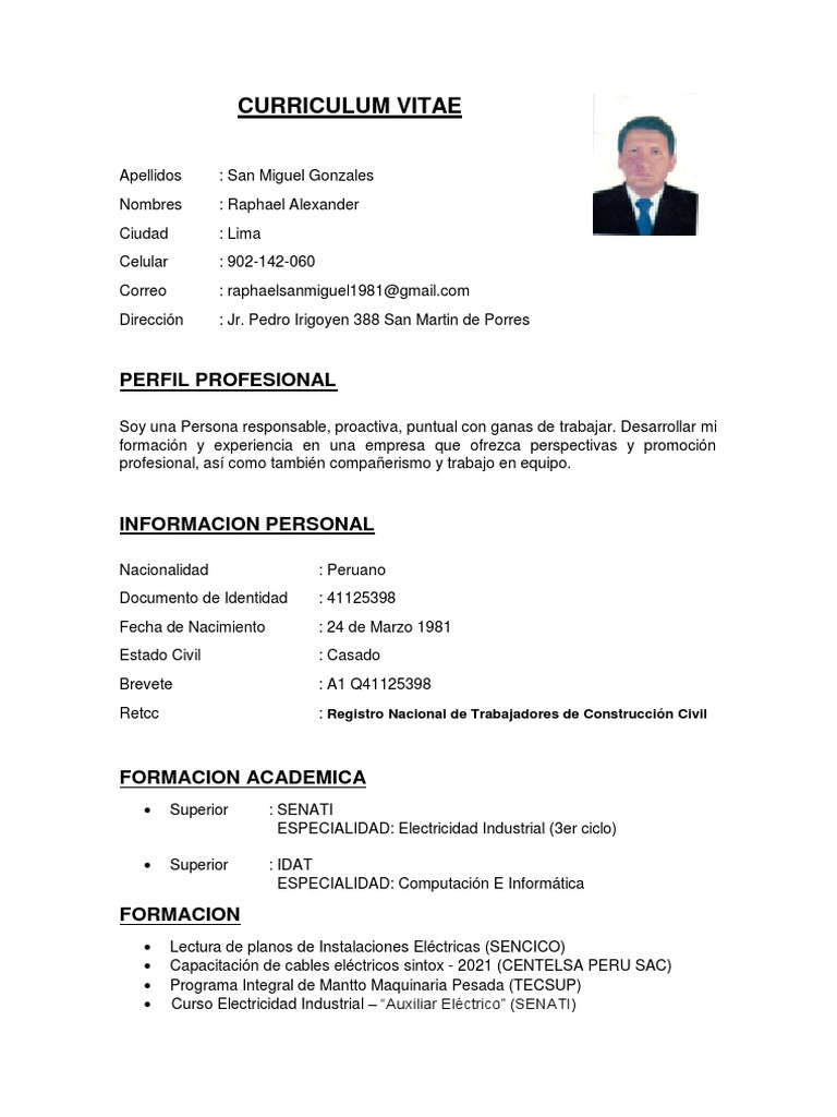 Curriculum Vitae Raphael San Miguel | PDF