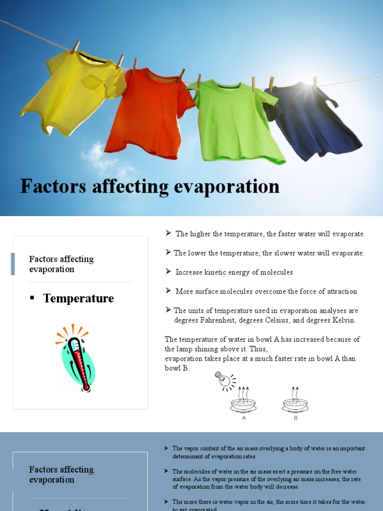 Factors Affecting Evaporation | PDF | Evaporation | Temperature