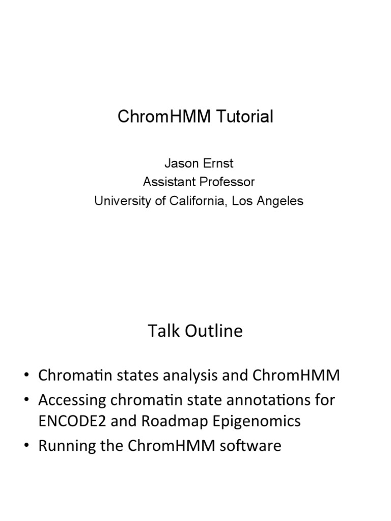 Tutorial - Ernst - ChromHMM | PDF | Gene Expression | Nutrients