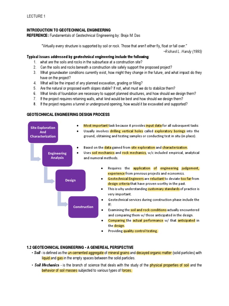Lecture 1 - Introduction To Geotechnical Engineering | PDF ...