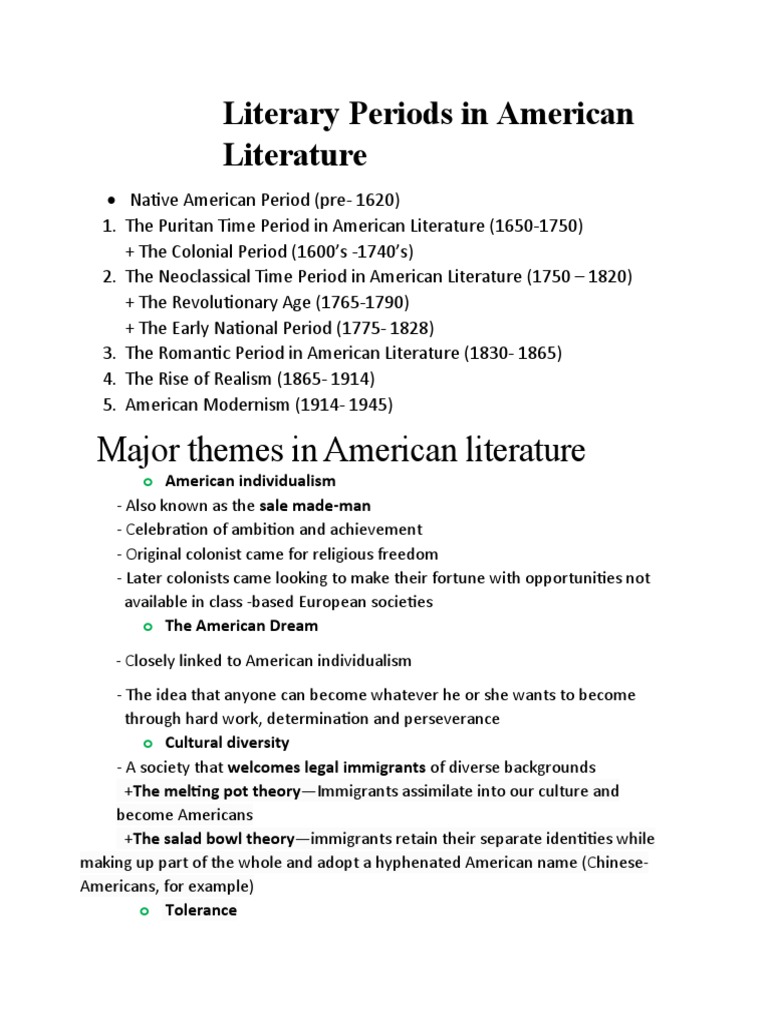 Literary Periods in American Literature | PDF | Romanticism