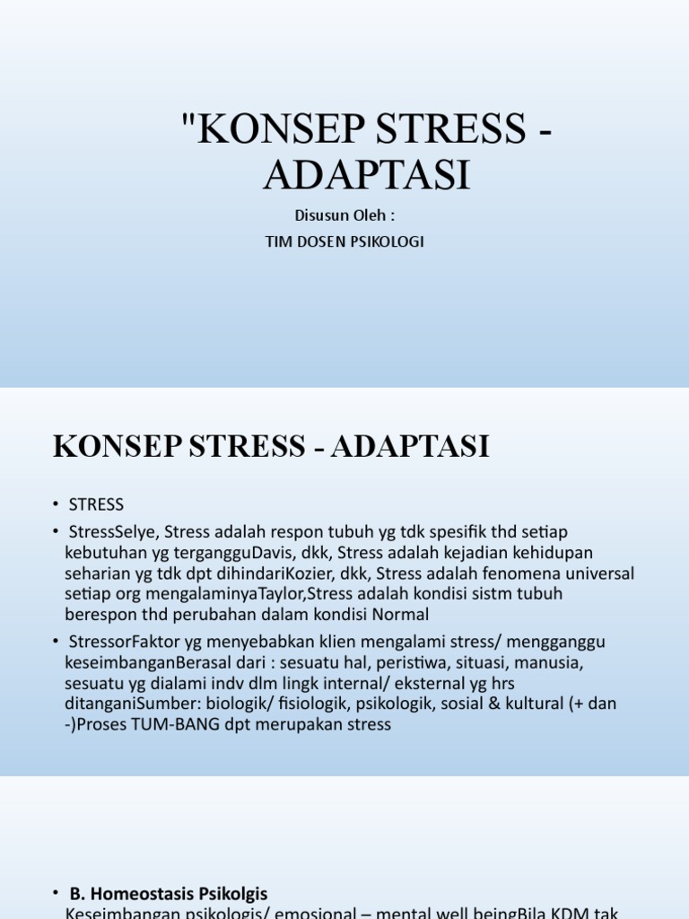 Uas - Konsep Stress - Adaptasi | PDF