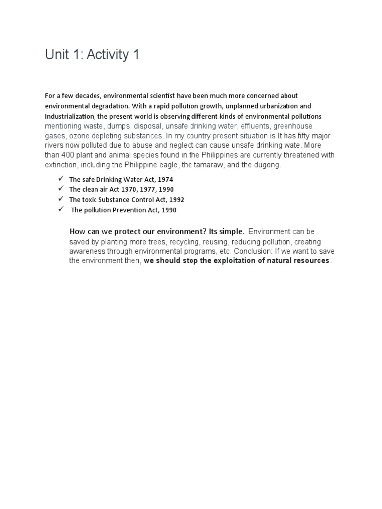 Unit 1 Activity 1 | PDF