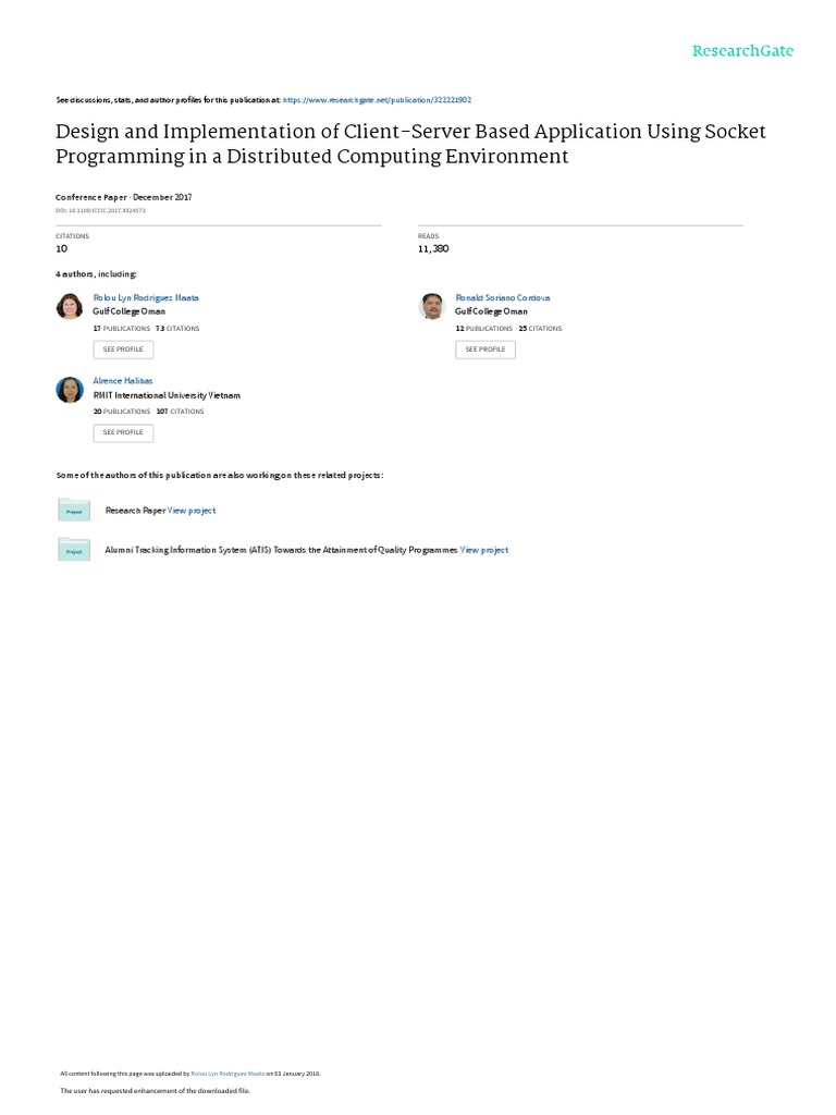 DesignandImplementation PID5149463 | PDF | Network Socket | Client ...