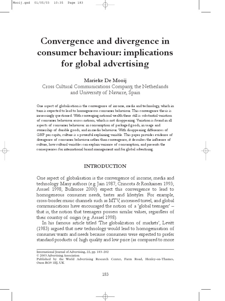 Convergence and Divergence in Consumer Behavior Im | PDF | Brand ...