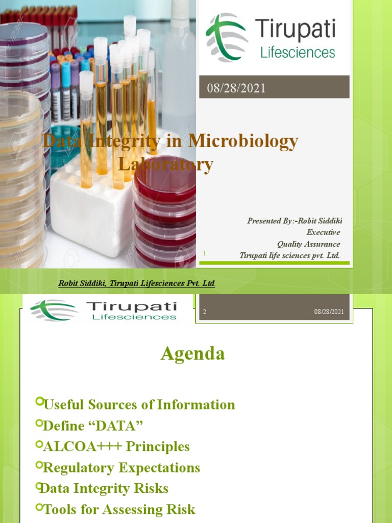 Data Integrity in Microbiolgy Lab | PDF | Safety