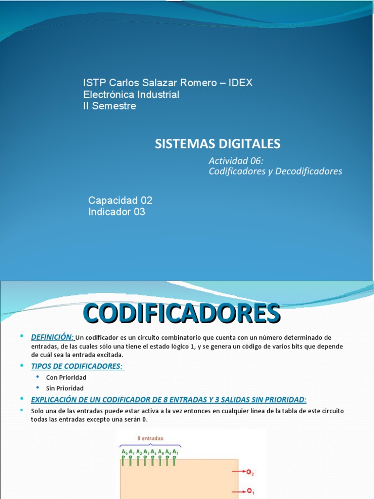 Codificadores y Decodificadores Digitales | PDF | Puerta lógica ...