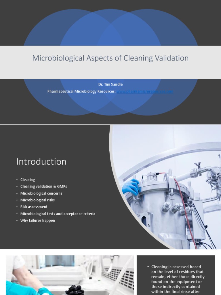 Microbiological Aspects of Cleaning Validation: Dr. Tim Sandle ...