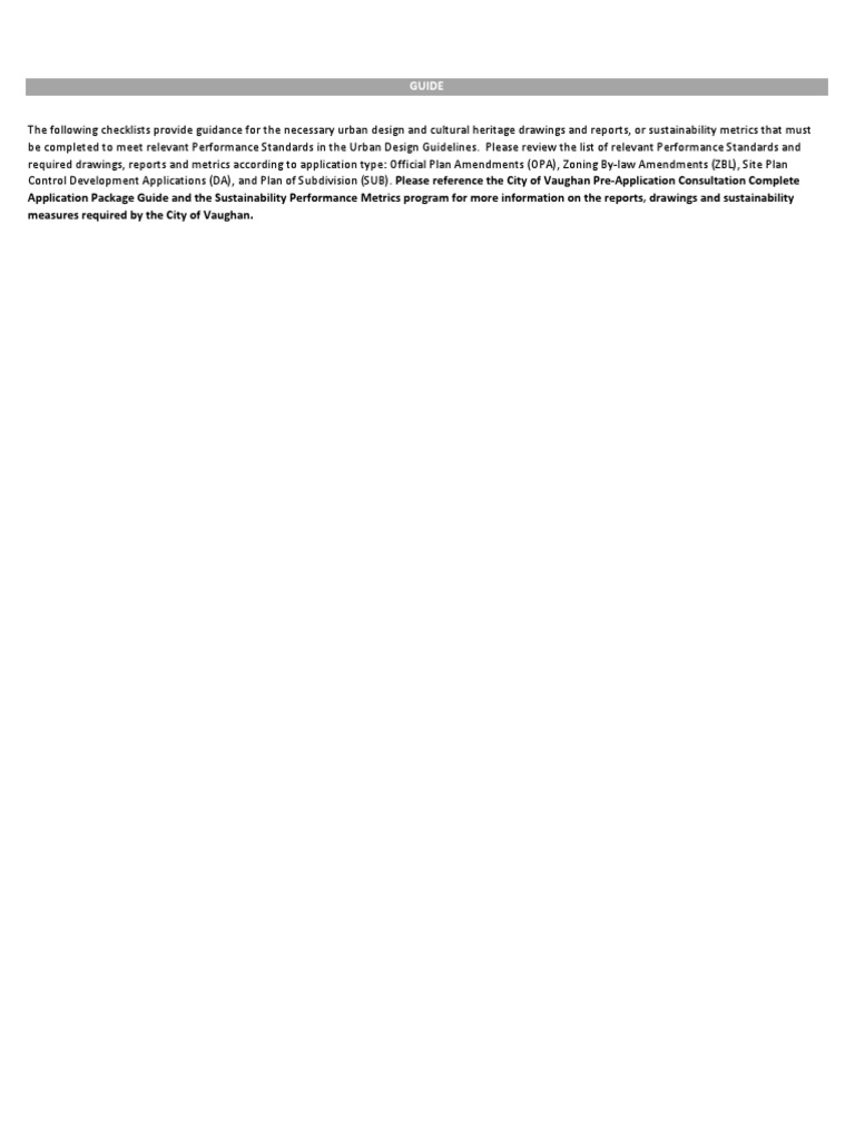 City Wide Urban Design Guidelines - Check List | PDF | Sustainability ...