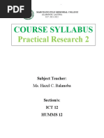 Course Syllabus: Practical Research 2 | PDF | Statistics | Qualitative ...
