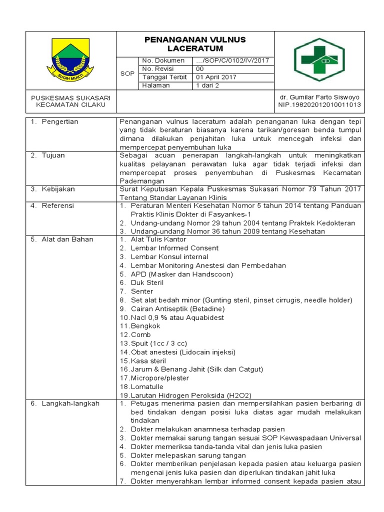 Penanganan Vulnus Laceratum | PDF