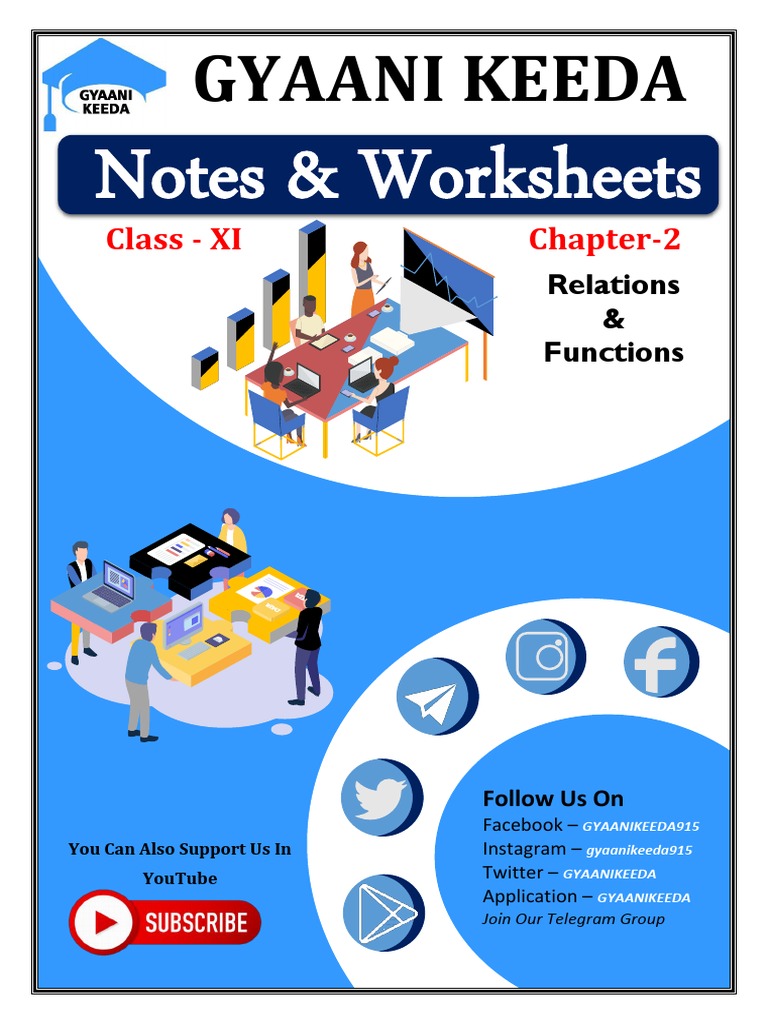 Ch-2 Relations and Functions Notes + Worksheet | PDF | Set (Mathematics ...