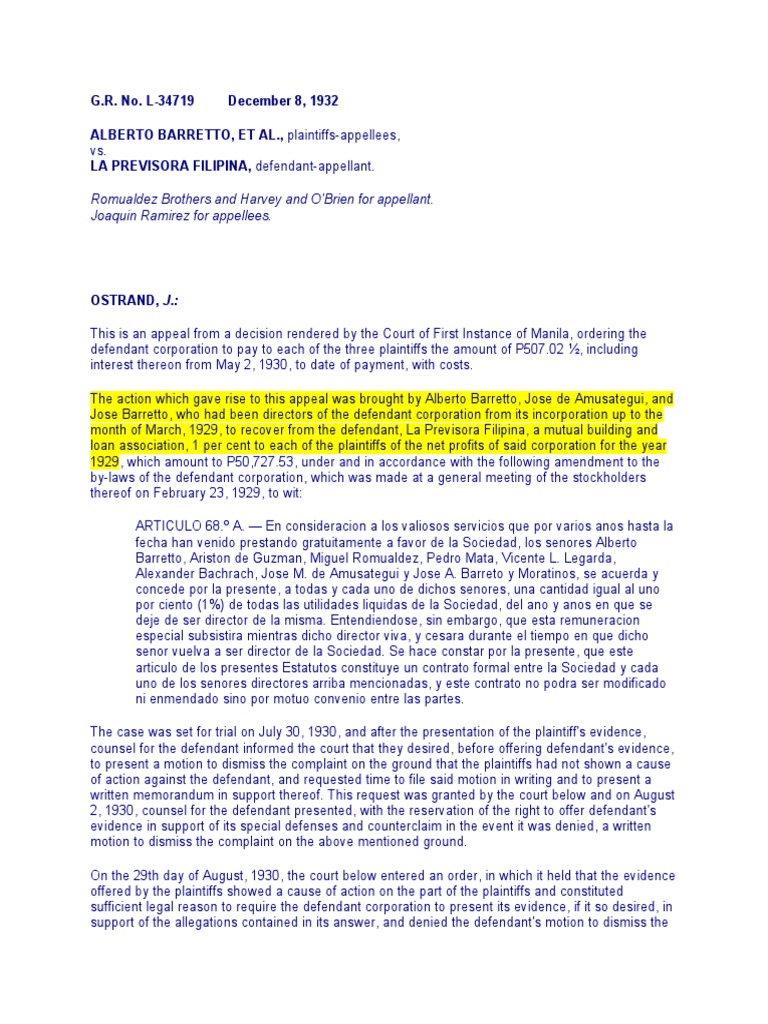 Barretto v. La Previsora | PDF | Complaint | Judgment (Law)