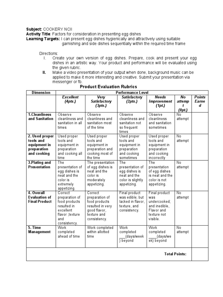 Activity in Presenting Egg Dishes 1 | PDF | Egg As Food | Cuisine