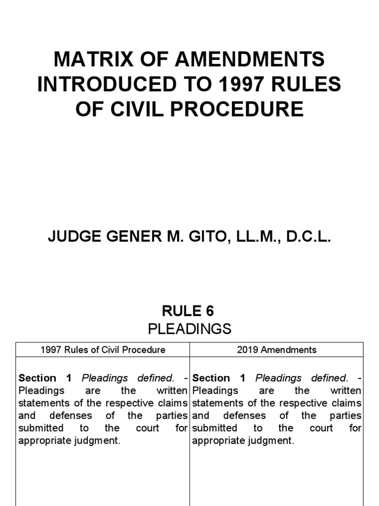 Judge Gener Gito Matrix | PDF | Pleading | Affidavit