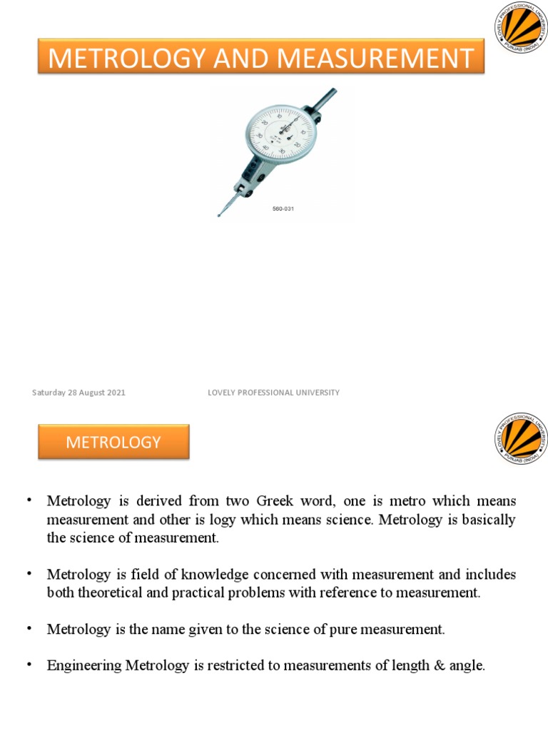 Metrology and Measurement | PDF | Metrology | Metre
