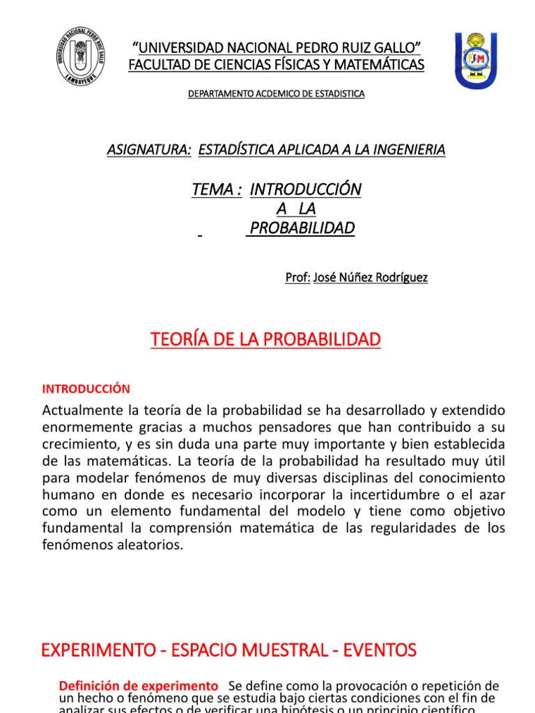 Introducción Probabilidad | PDF | Experimentar | Probabilidad