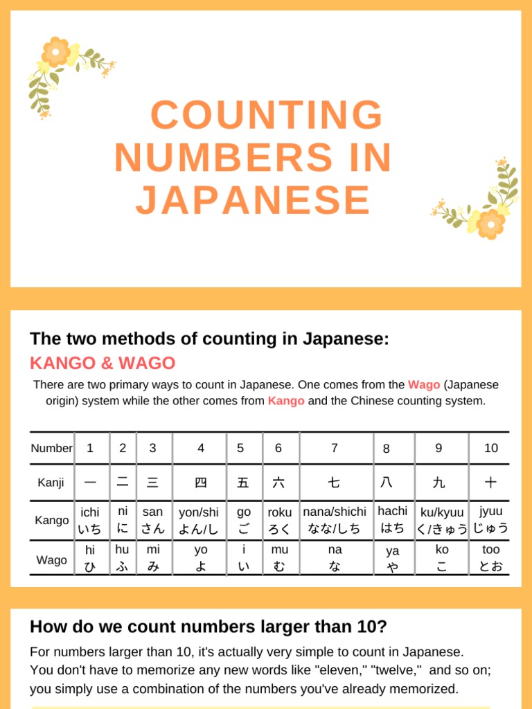 Counting Numbers in Japanese | PDF | Kanji | Japanese Words And Phrases