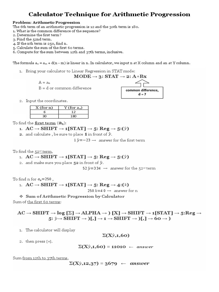 Arithmetic progression calculator store