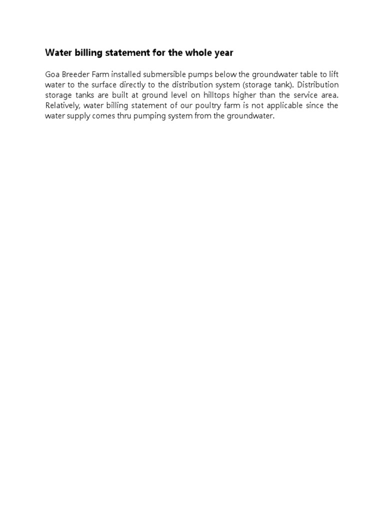 Annual Water Billing Statement Overview | PDF | Finance & Money Management