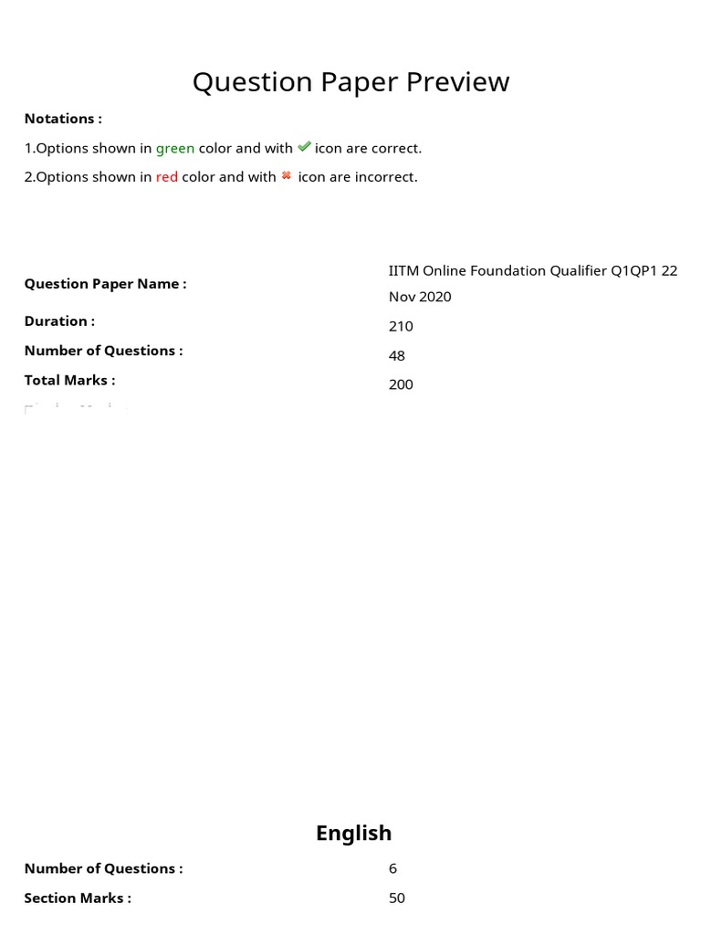 Question Paper Preview 01 | Download Free PDF | Correlation And ...