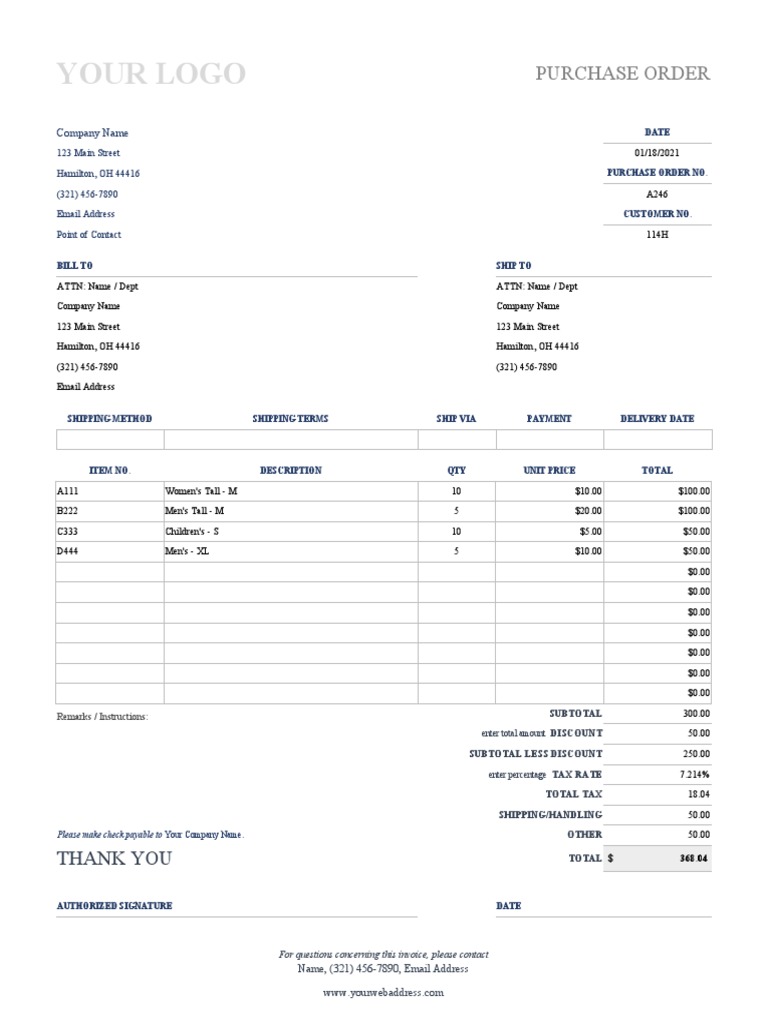 IC Generic Purchase Order Template 9181 | PDF | Economies | Business