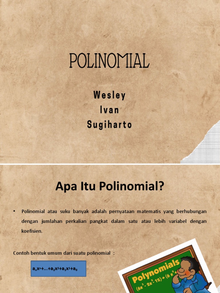 Tugas Mat P - Presentasi Polinomial | PDF | Kajian Bahasa Asing