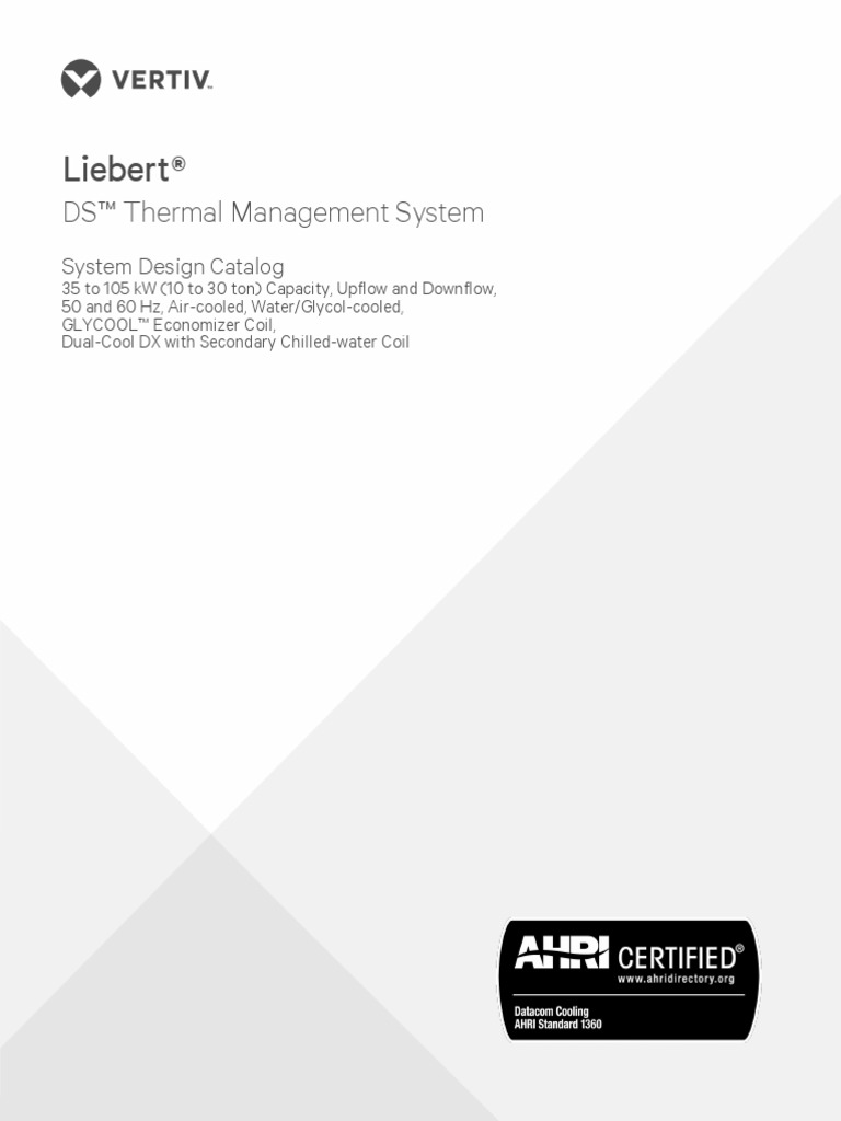 Liebert Ds 28 105kw 8 30 Tons System Design Manual | Download Free PDF ...