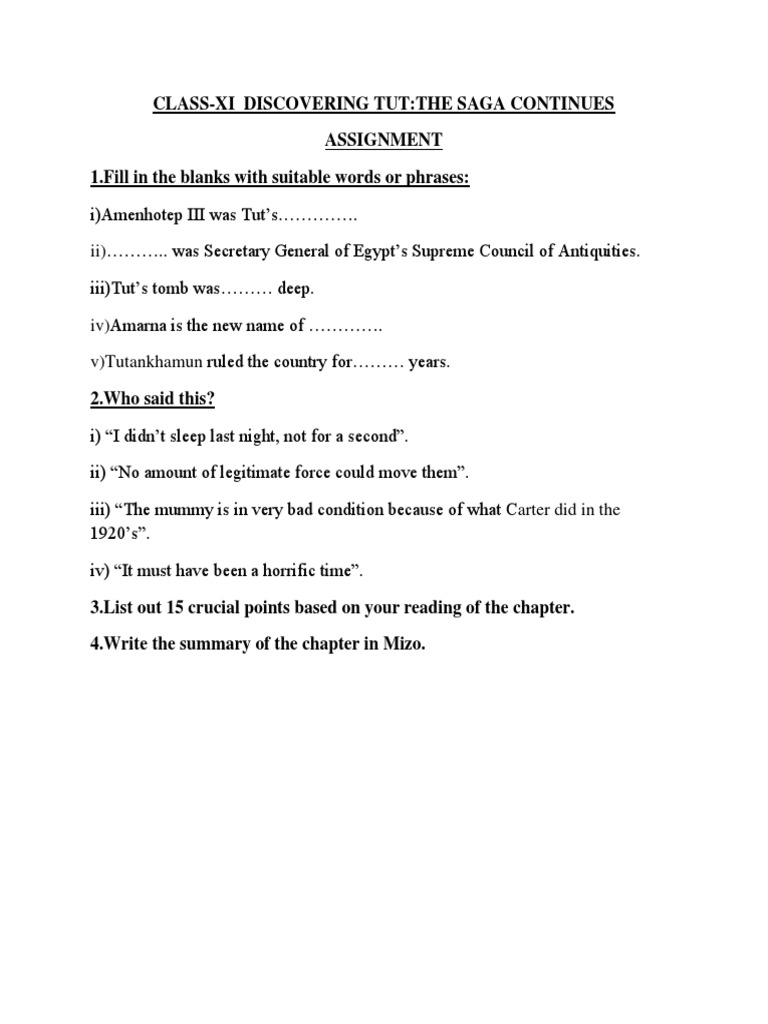 Discovering Tut Assignment | PDF