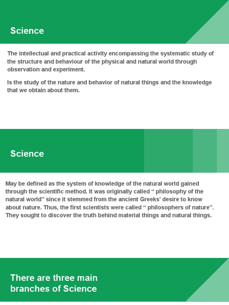 Meaning of Science | PDF | Social Science | Wellness