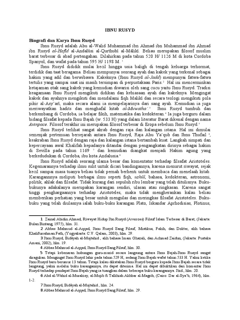 Ibnu Rusyd: Filosof dan Karyanya | PDF | Ilmu Sosial