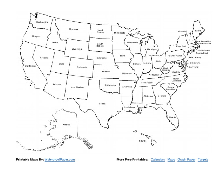 Printable Map of The United States Labeled | PDF