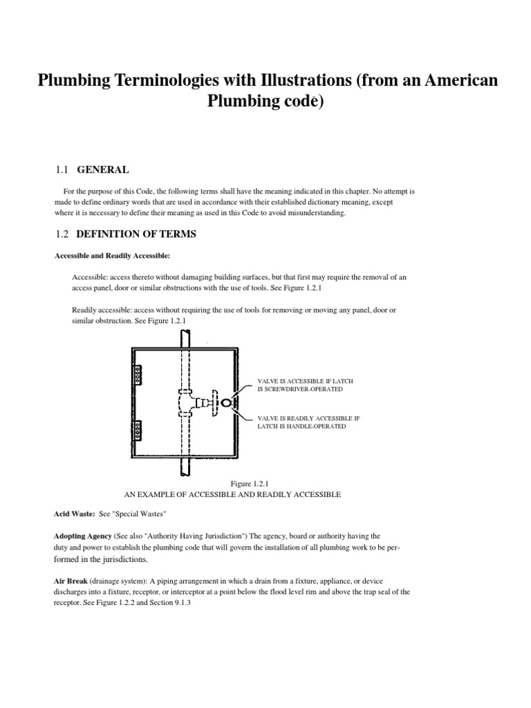 Plumbing Terminologies With Illustrations (From An American Plumbing ...