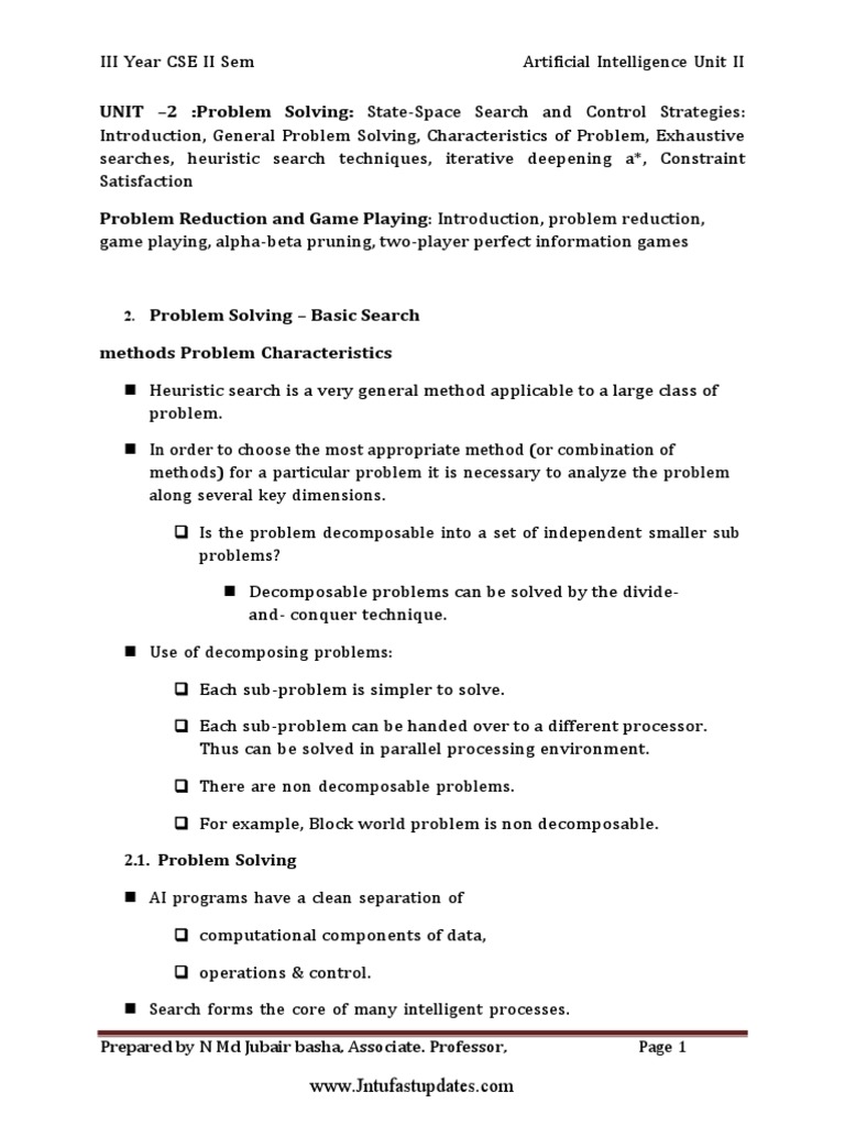 Problem Solving Strategies and Techniques for Artificial Intelligence: State Space Search ...