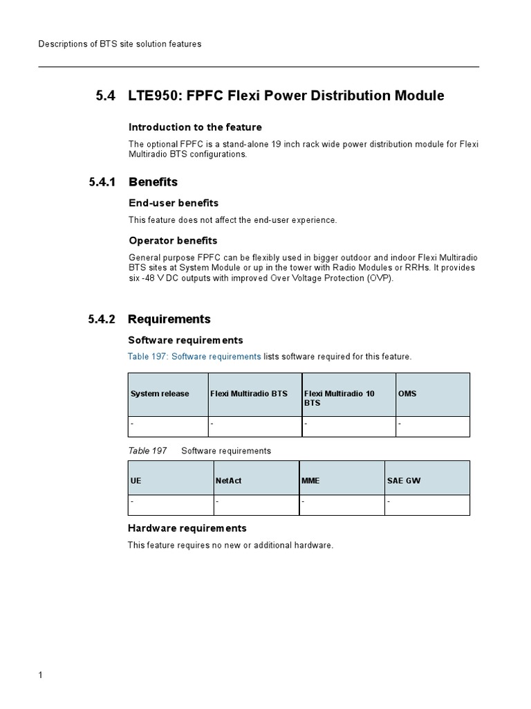 5.4 LTE950: FPFC Flexi Power Distribution Module: 5.4.1 Benefits | PDF ...