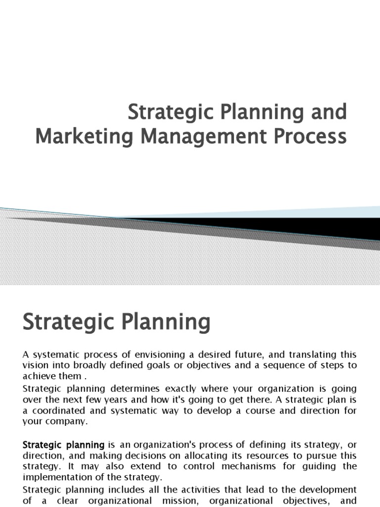 Strategic Planning and Marketing Management Process | PDF | Strategic ...