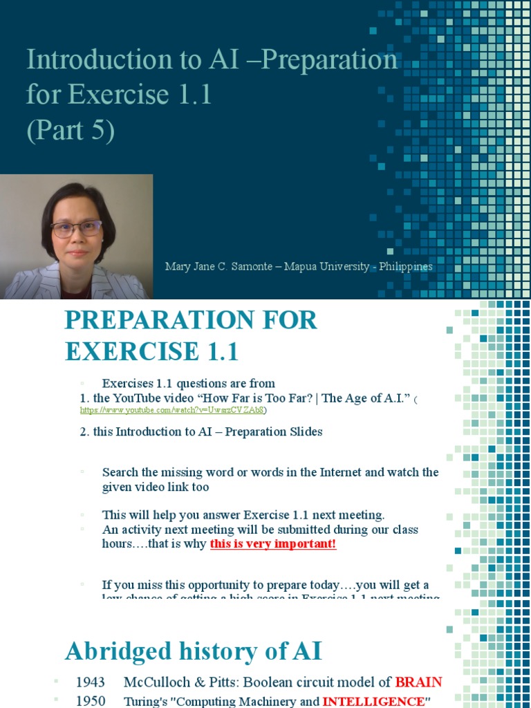 Preparation For Exercise1-1 Complete | PDF | Artificial Intelligence | Intelligence (AI) & Semantics