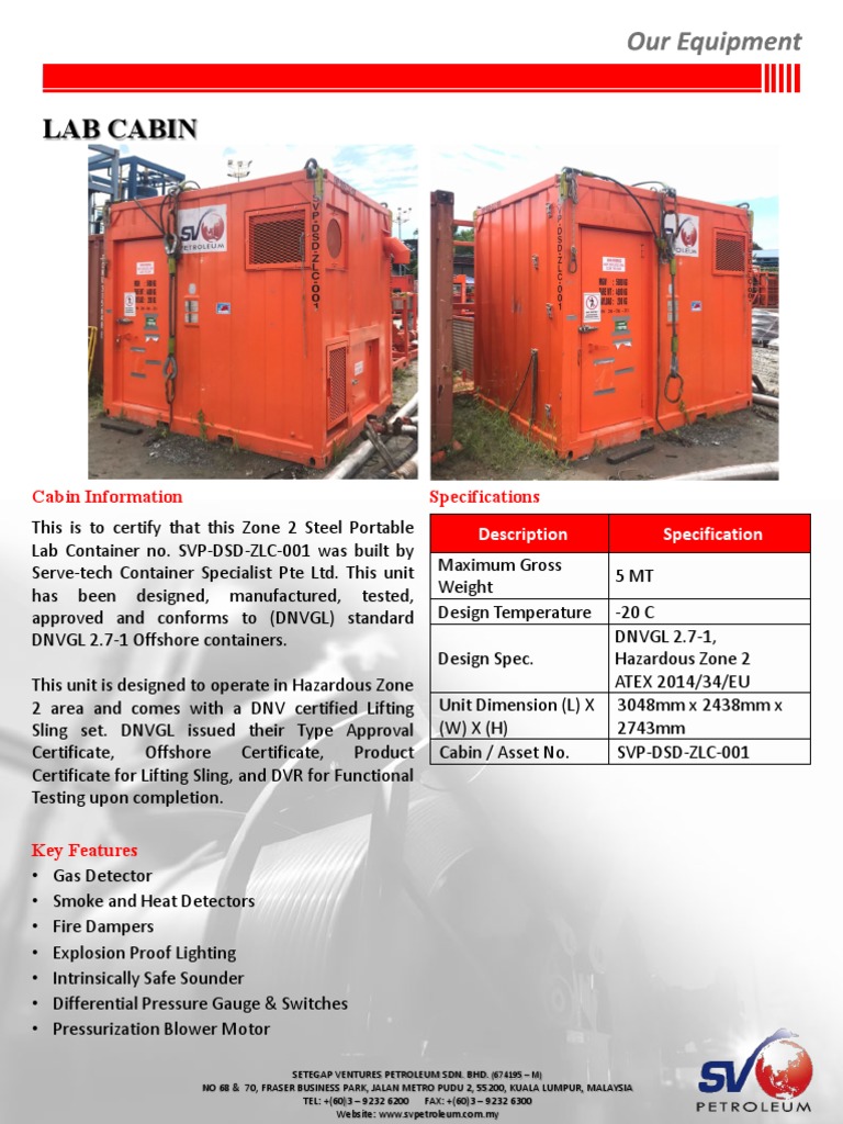 SVP - Product Brochure Well Test Package-Lab Cabin | PDF