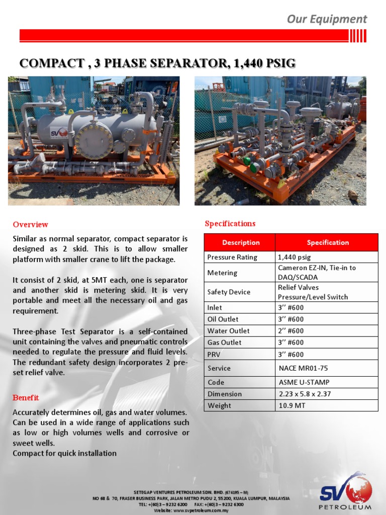 SVP - Product Brochure Well Test Package-3 Phase Separator LWWT | PDF ...