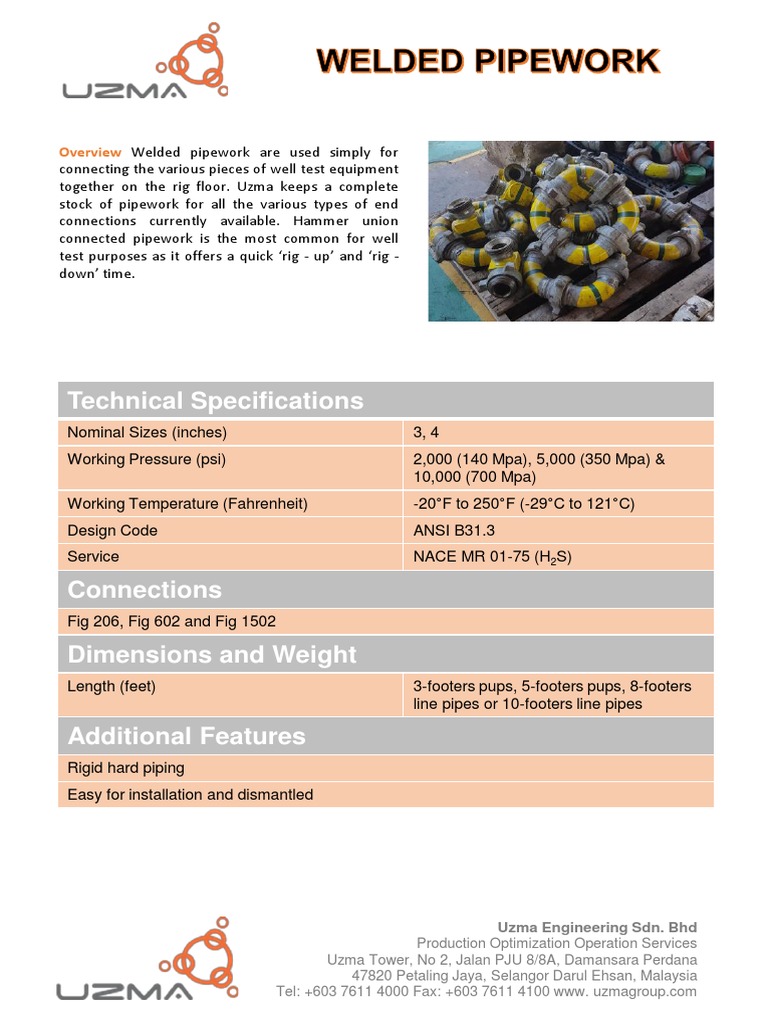 Uzma Product Brochure Well Test Package-Pipeworks | PDF