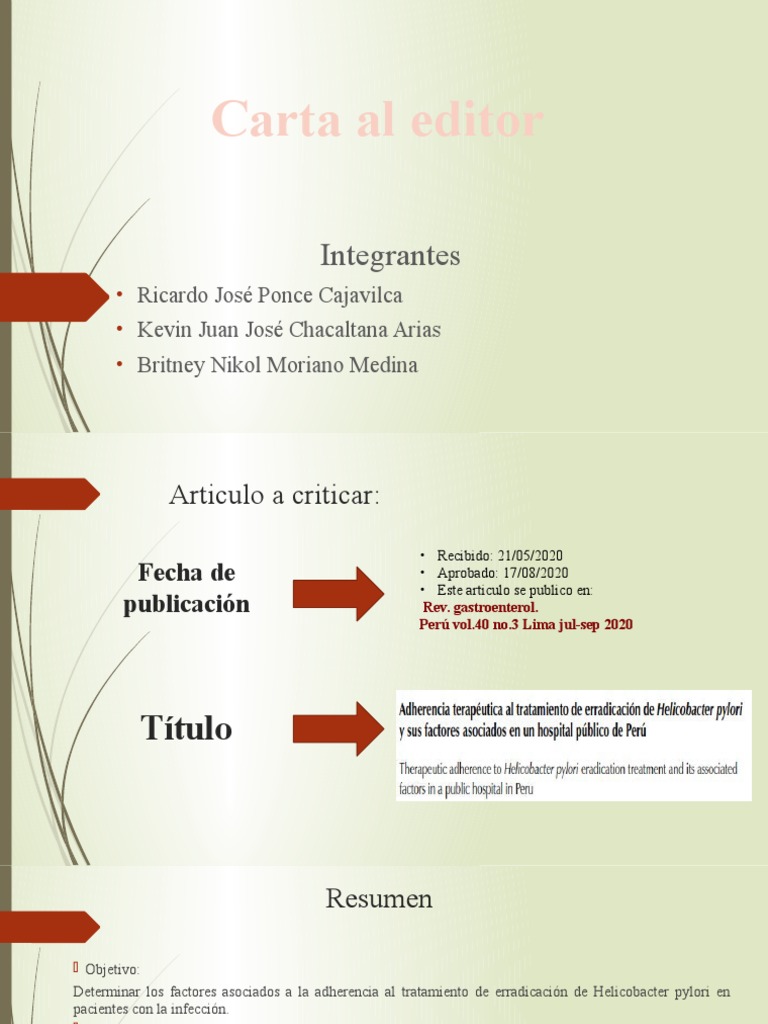 Carta Al Editor | PDF | Ciencias de la Salud | Epidemiología